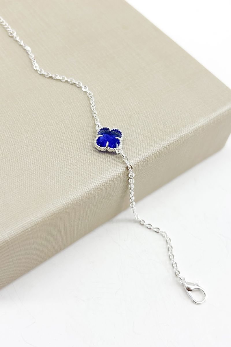 Luísa Lugão Acessórios | - PULSEIRA TREVO AZUL BIC- BANHO PRATA 925 - PLP111